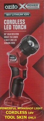 QUALITY OZITO CORDLESS SKIN 18V BRIGHTLIGHT TORCH WORK LIGHT 250 LUMEN ...