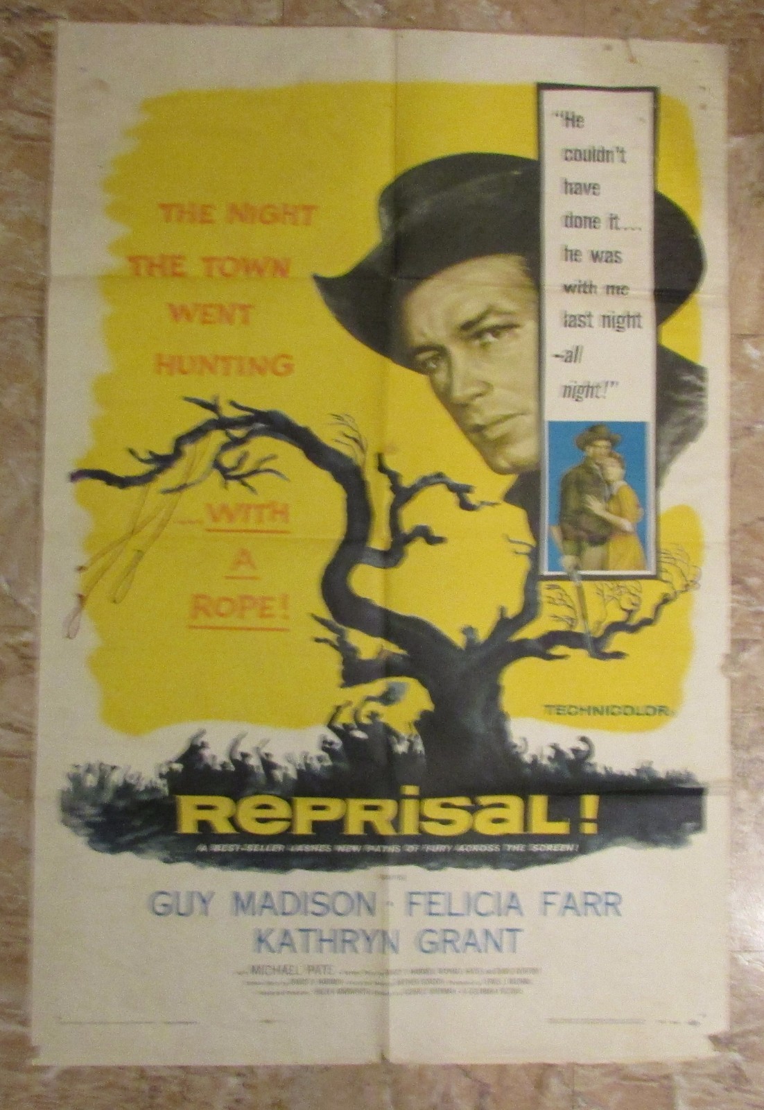 1956 REPRISAL Original 1-SH Movie Poster G/VG 3.0 Guy Madison | eBay UK