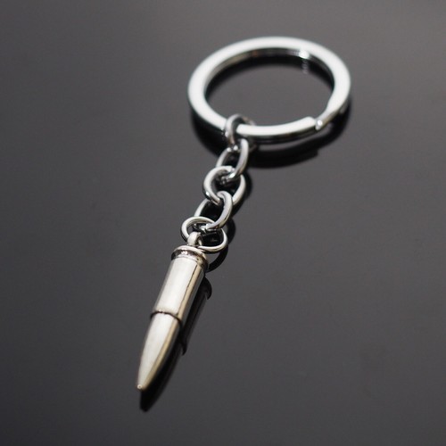Bullet Shell Casing Silver Pendant Charm Keychain Key Chain Love Guns ...