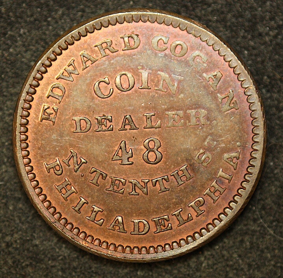 BU 1860 Philadelphia Pennsylvania Merchant Token Edward Cogan Coin ...