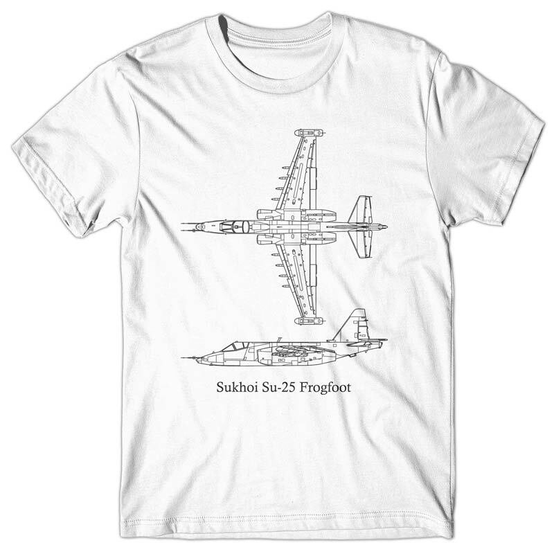 Military T-shirt - Sukhoi Su-25 Grach plane jet fighter Tee shirt gift ...