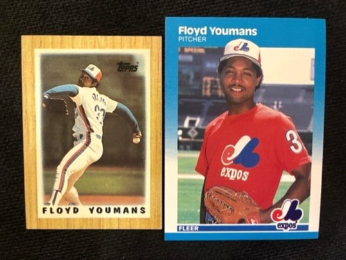 MLB - Floyd Youmans 1987 Topps Mini Card ML Leaders & '87 Fleer ...