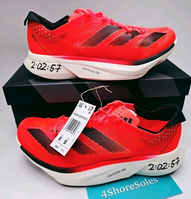 NEW Adidas Men's SIZE 8 Adizero Adios Pro 3 Solar Red Black Running ...