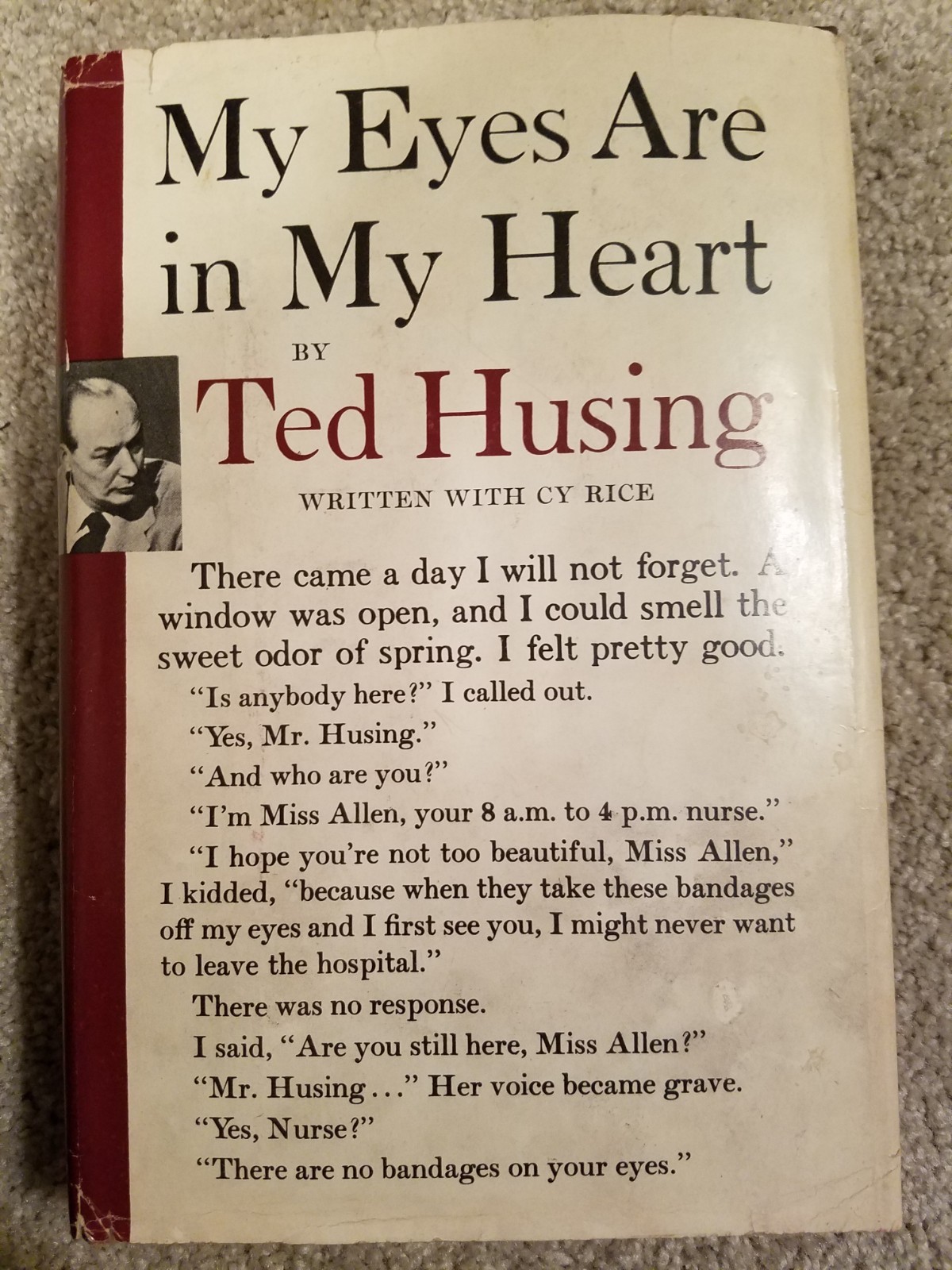 MY EYES ARE IN MY HEART by Ted Husing 1959 1st Edition HCDJ Bernard ...