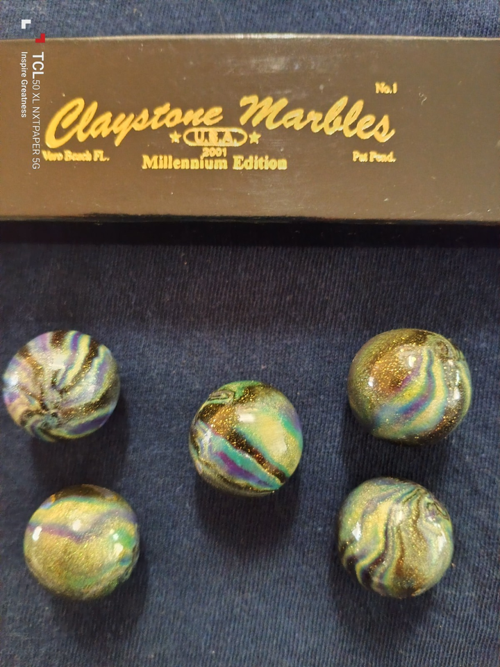 Box set # 7 Claystone Marbles Millennium edition By Artist Steve Parent | eBay