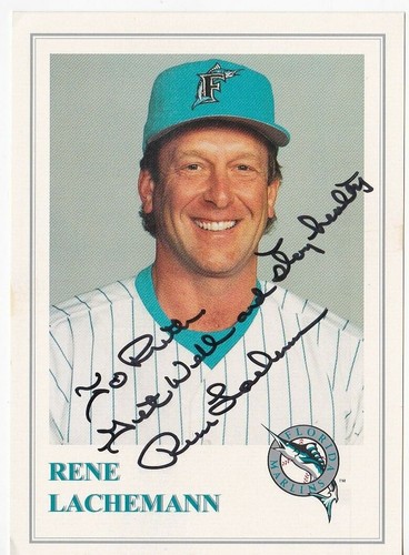 RENE LACHEMANN AUTOGRAPHED 5 X 7 INCH CARD FLORIDA MARLINS INSCRIBED | eBay