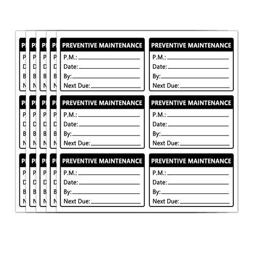 200 Pack 3x2 Inch Preventive Maintenance Stickers Adhesive Labels for ...
