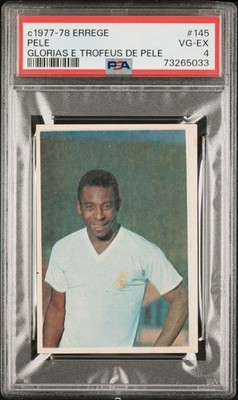 PSA 4 VG-EX Pele 1977 Errege #145 Rare Trading Card Glorias e Trofeus ...
