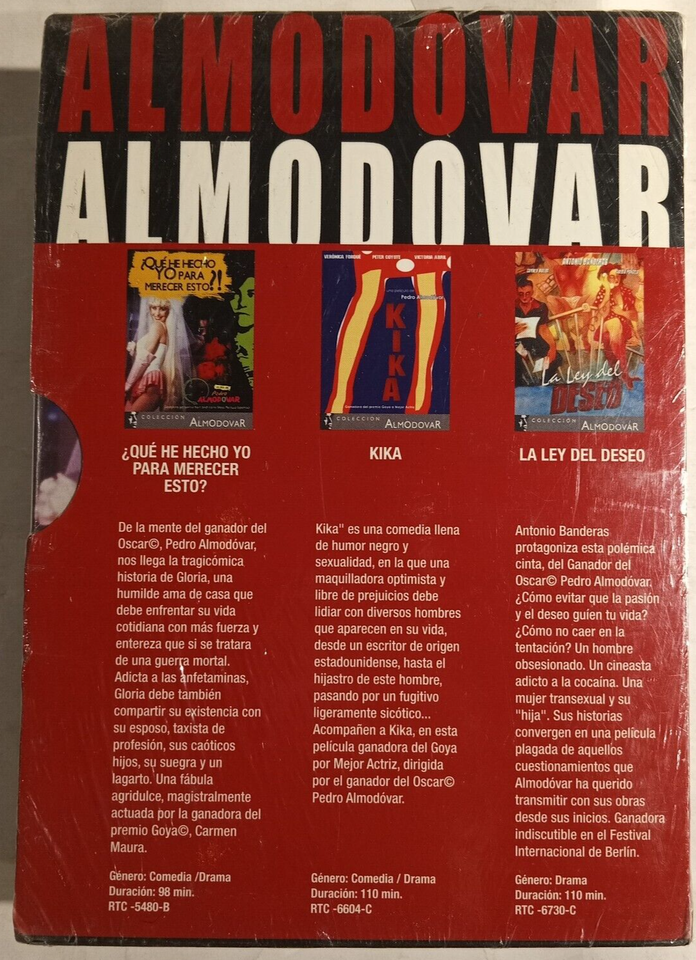 PEDRO ALMODOVAR, 3 X DVD BOX SET, STILL SEALED FEAT. KIKA / QUE HE ...