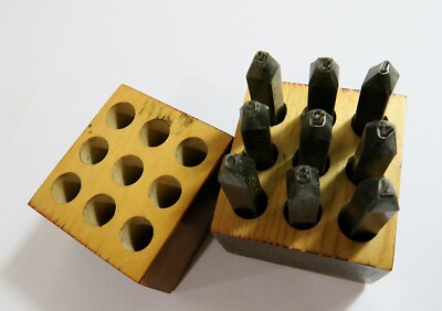 Complete Set of Vintage "GRUV GRIP" 1/8" Reverse Steel Cut Number ...
