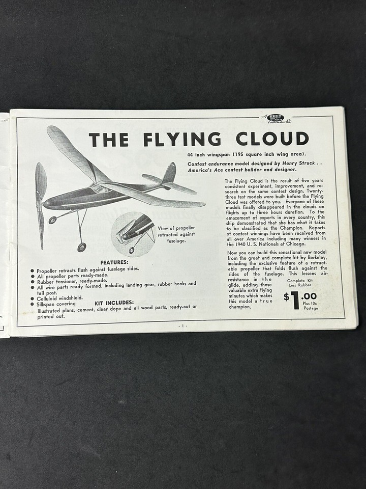 1941 BERKELEY Model Airplane Kits & Hobby Accessories 48 Page Catalog ...