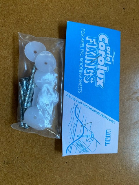3 Bags of 10 COROLUX Mini Fixings for Ariel PVC Roofing Sheets for sale ...