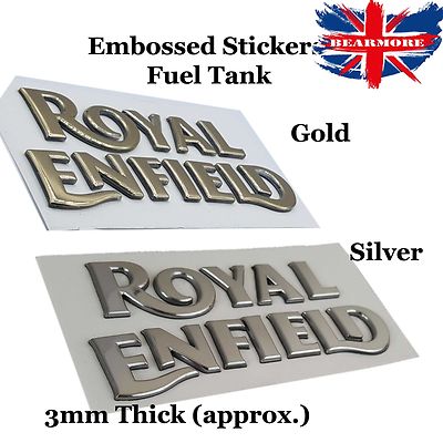 Royal Enfield Petrol Tank Bullet Classic Fuel Embossed 3D Sticker Gold ...