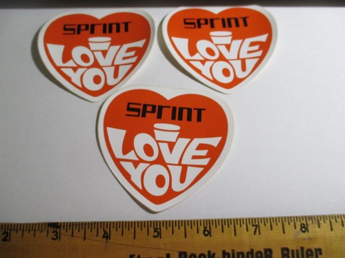 Sprint I Love You Stickers (3) Snowmobiles Skiing NOS Vintage Winter ...