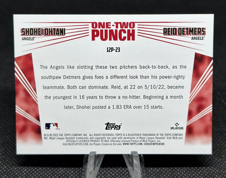 2023 Topps Reid Detmers / Shohei Ohtani One-Two Punch #12P-23 LA Angels ...