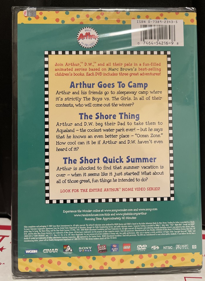 Arthur's Great Summer DVD Goes To Camp Shore Thing The Short Quick PBS ...