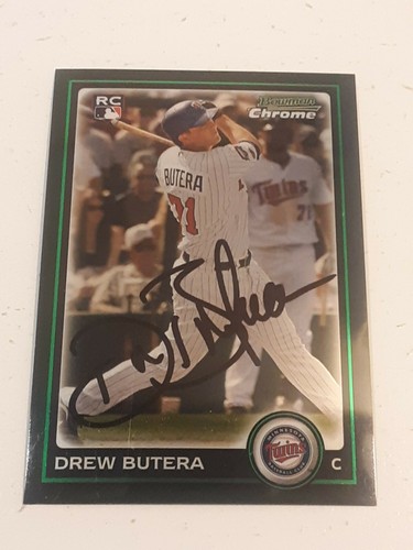 Drew Butera Minnesota Twins 2010 Bowman Chrome Autograph Card #181 READ ...