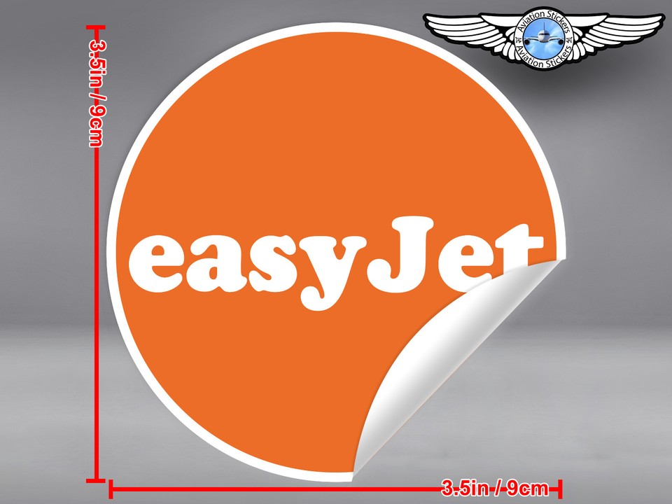 EASYJET EASY JET ROUND LOGO STICKER / DECAL | eBay