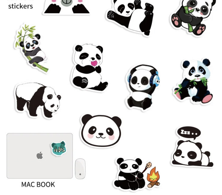 Lot of 10 Assorted Panda Bear Stickers Cute Charming Small | eBay
