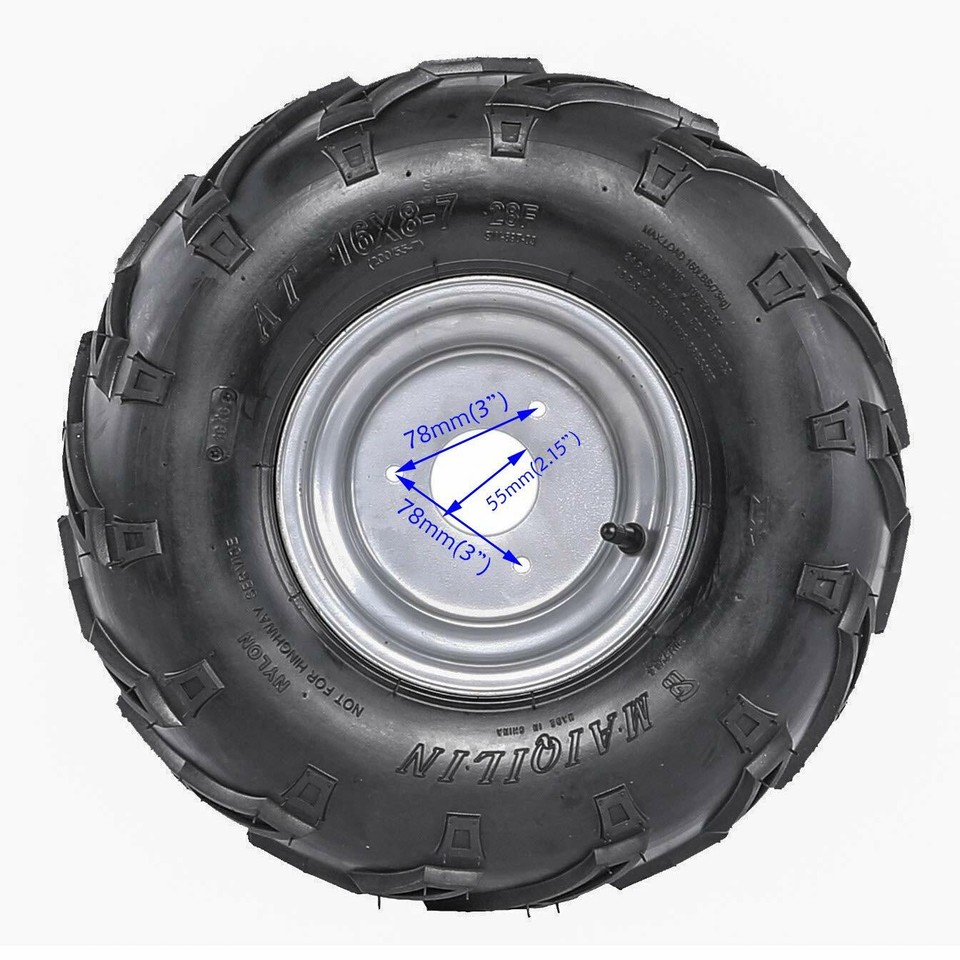 2pc 16x8-7 16x8x7 16x8.00-7 Tire Rim 3 Lug Wheel for Taotao ATV Go Kart ...