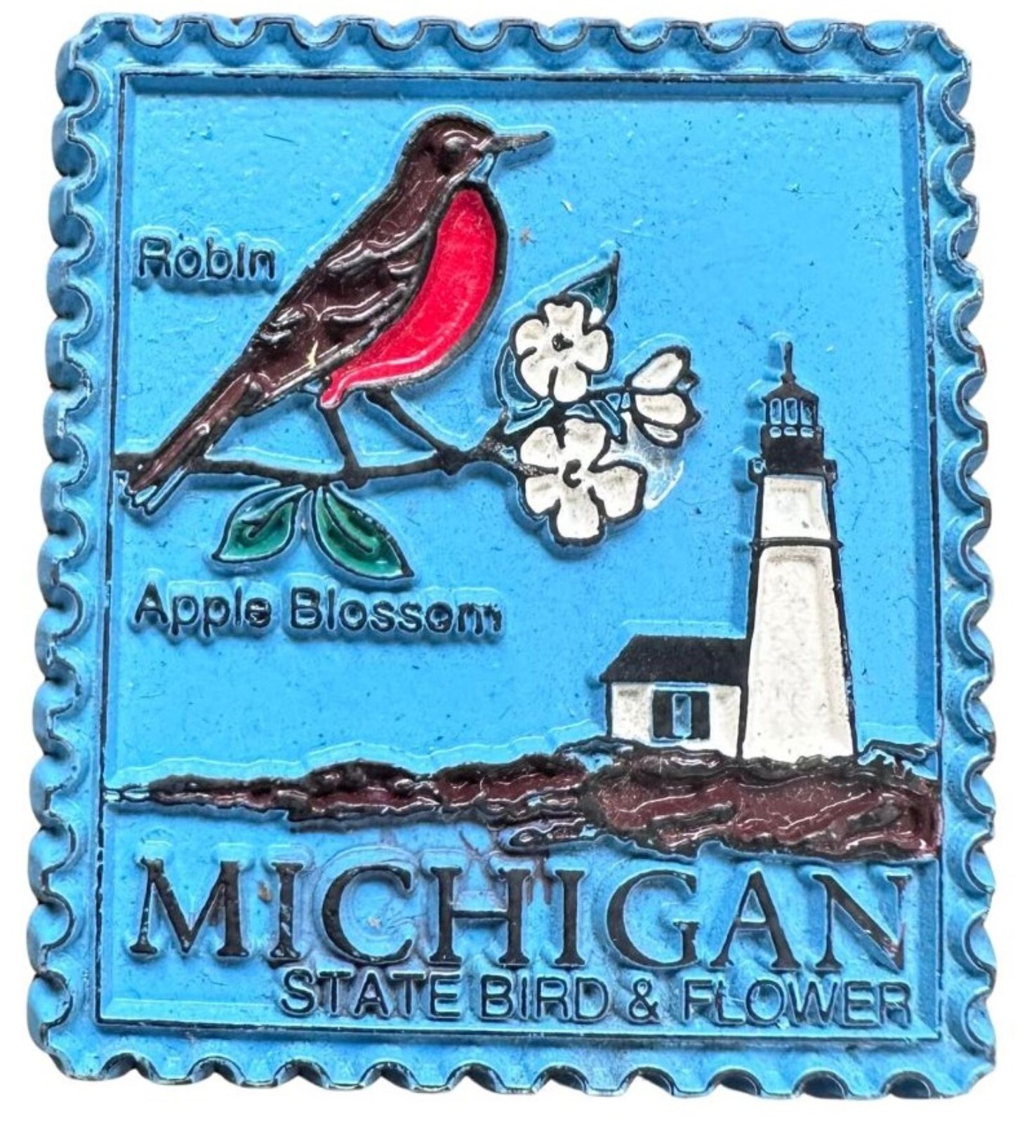 Michigan Postage Stamp Fridge Magnet | eBay