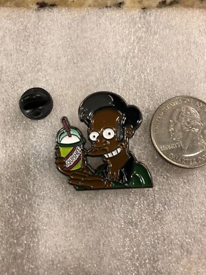 The Simpsons Apu Holding Kwik-E-Mart Squishee Lapel Pin Free Ship In ...