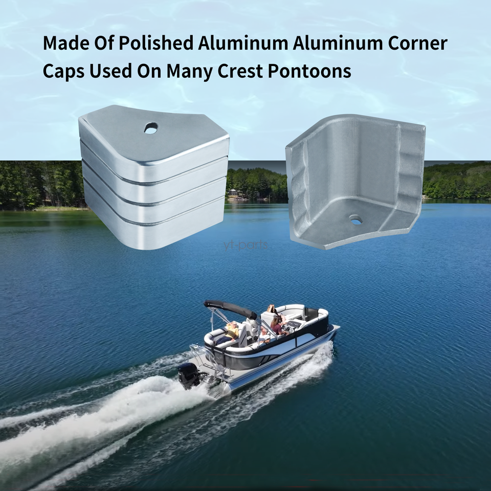2Pcs Crest Style Corner Cap Casting Pontoon Aluminum Deck Corner ...