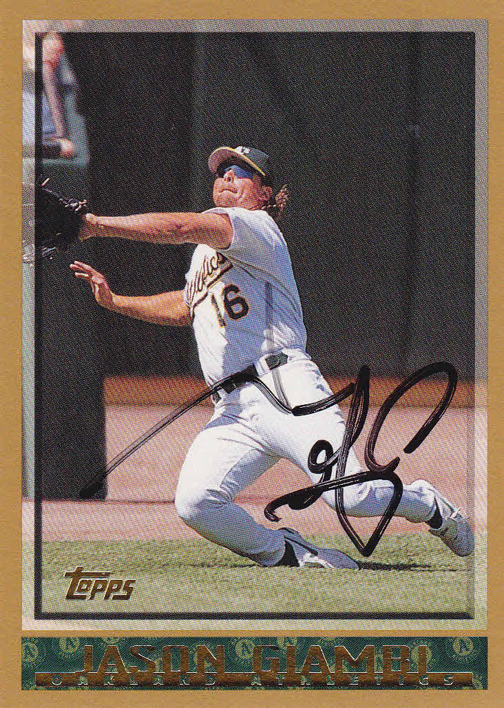 JASON GIAMBI SIGNED 1997 TOPPS BASEBALL CARD A'S YANKEES | eBay