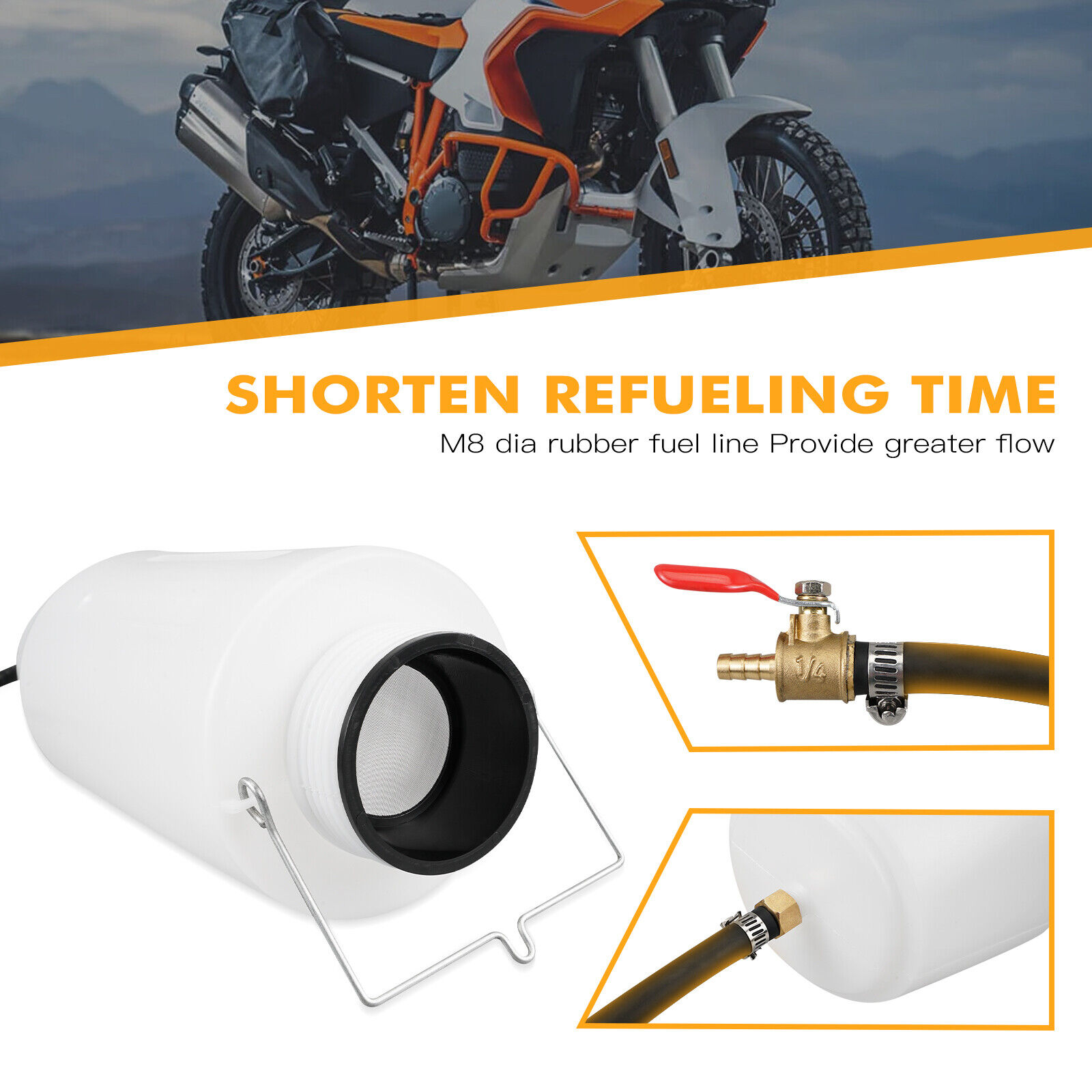 4L Auxiliary Fuel Gas Oil Can Tank Container Tuning Bottle Carbs Repair ...