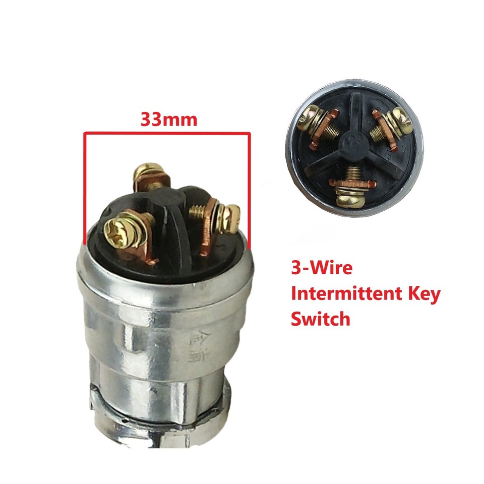 Ignition Key Switch Keys 3-Wire Intermittent Switch for 90cc-250cc Go ...