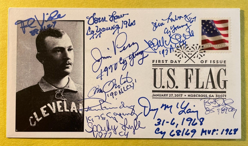 SIGNED CY YOUNG AWARD WINNERS (10 SIGS) FDC AUTOGRAPHED FIRST DAY COVER ...