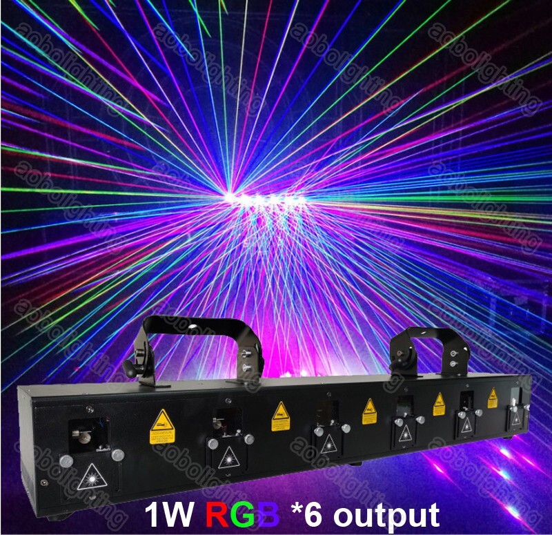 6 head bars Laser stage light RGB Animated Beam Laser Light Show church ...
