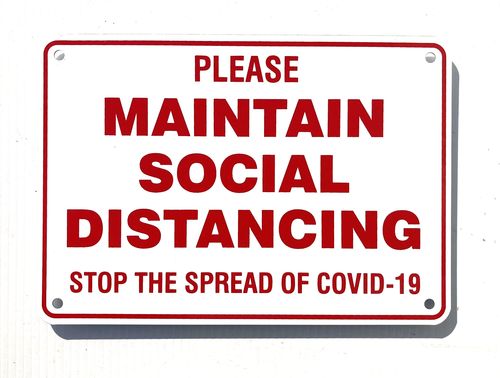 "PLEASE MAINTAIN SOCIAL DISTANCING" Warning Sign - Heavy Weight ...