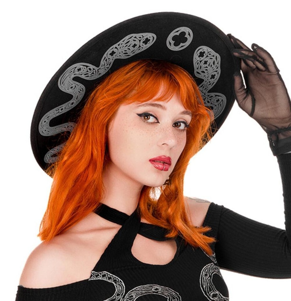 Restyle Witchy Gothic Hat - Cathedral Snake - Wide Brim Gothic Witch ...