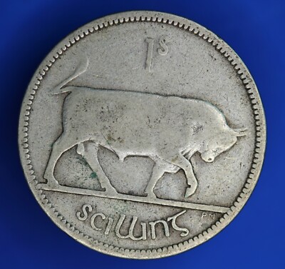 1939 Irish Ireland EIRE Shilling, Bull coin, 75% silver [32602] | eBay