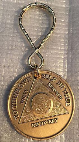 Bronze AA Key Chain Recovery Medallion Keychain Fob Tag | eBay