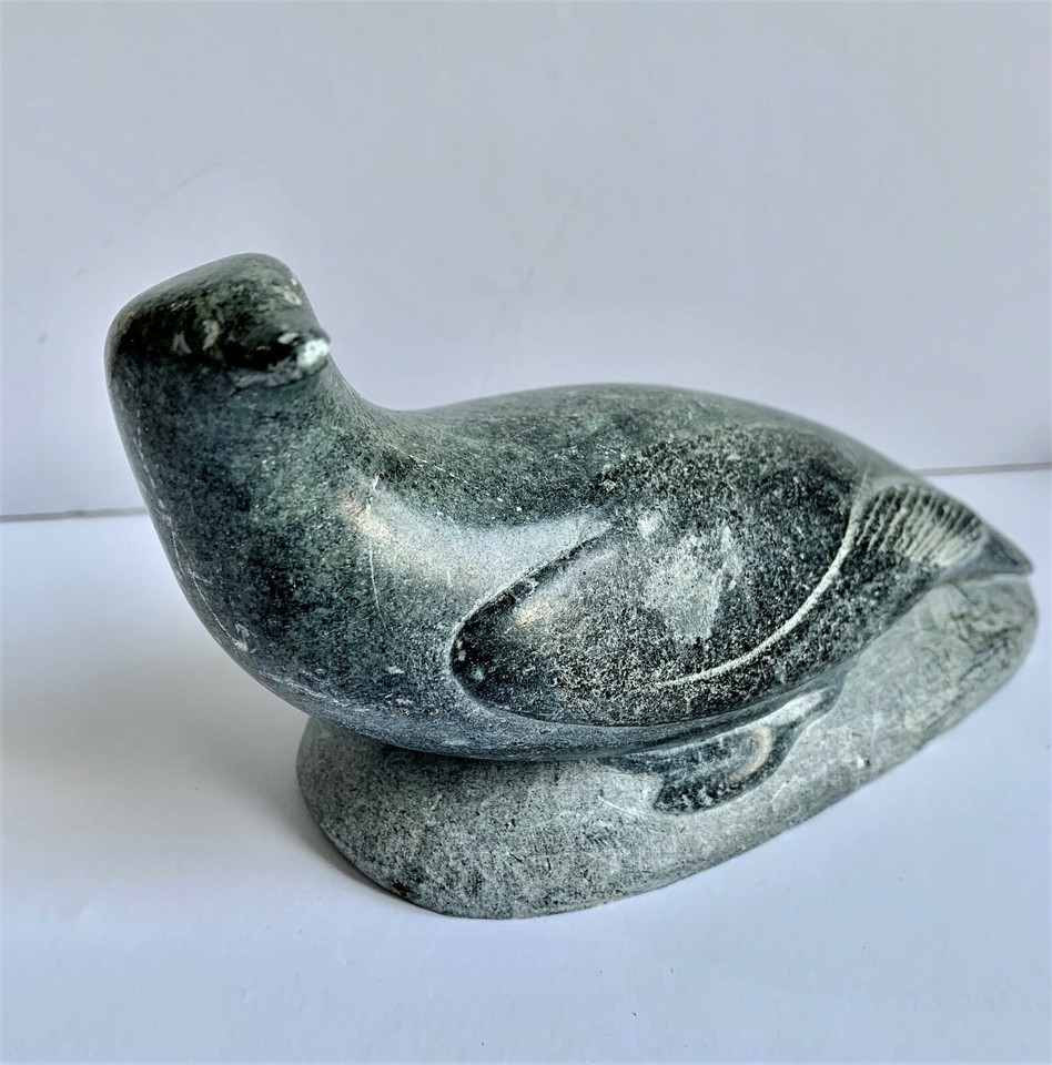 Isapik Pov (Inuit,1931-1970) Fine Canadian Inuit Art Carved Soapstone ...