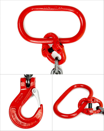 3/8”x6’ Chain Sling Single Leg G80 Engine Lifting Hook 3T 6614Lbs Heavy ...