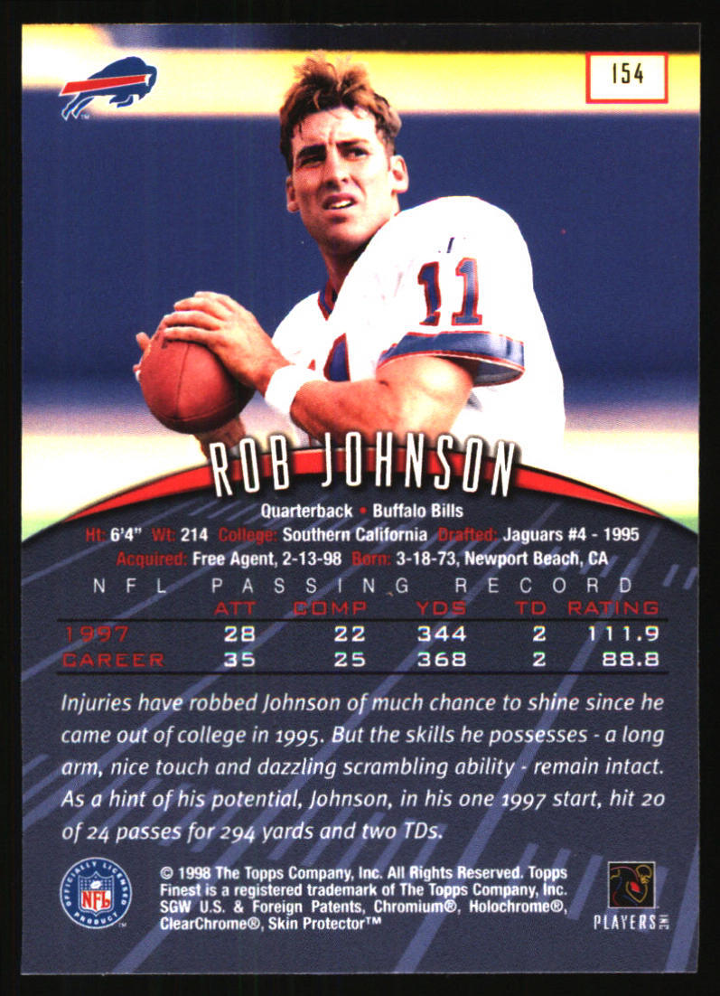 1998 Topps Finest #154 Rob Johnson Buffalo Bills | eBay