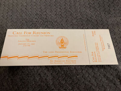 1993 Presidential Call For Reunion Ticket Bill Clinton Al Gore White ...