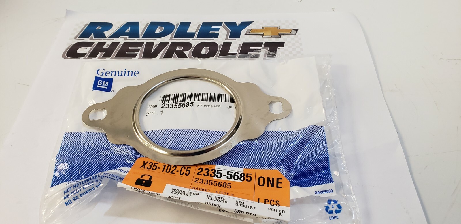 Genuine GM Converter & Pipe Gasket 23355685 for sale online | eBay