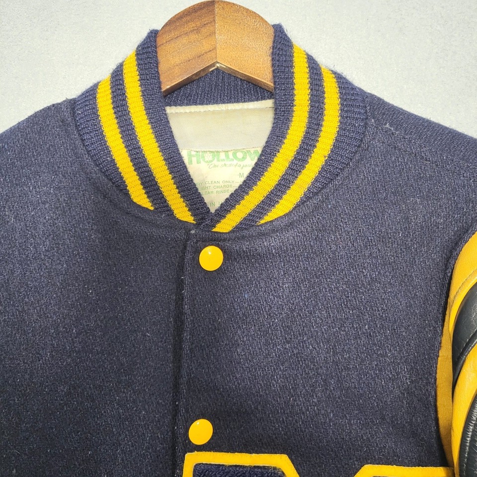VTG University of Michigan Varsity Jacket Mens M Leather Wool Bomber ...