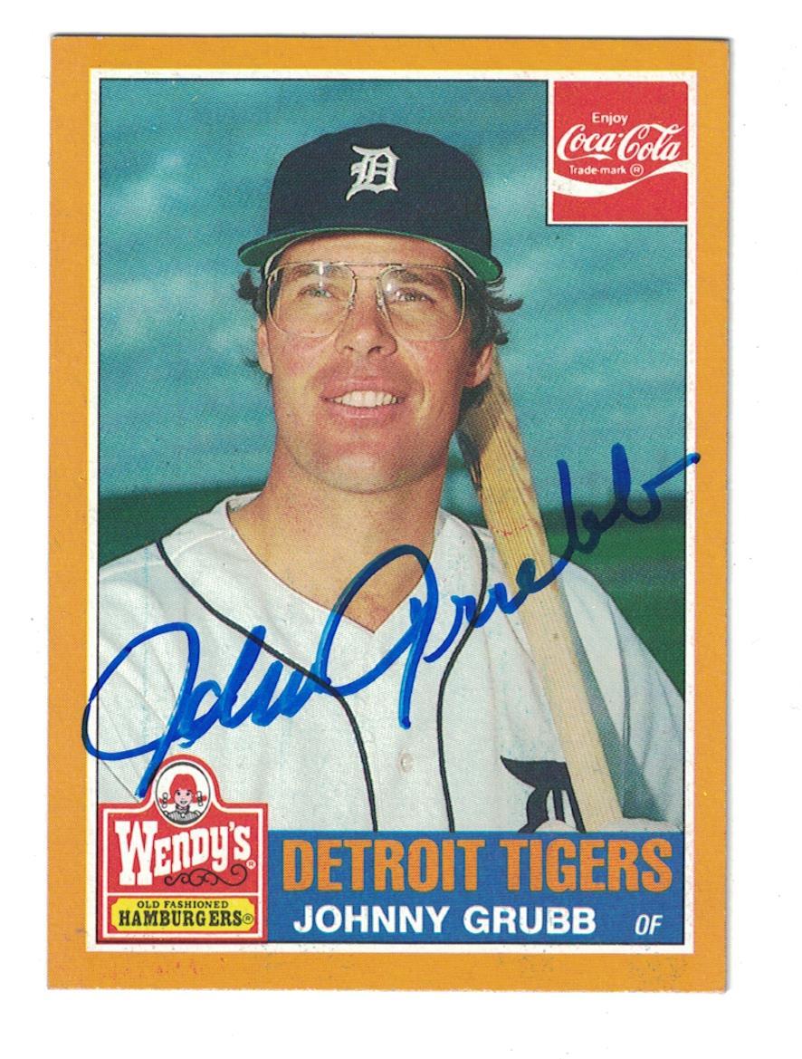 Johnny Grubb AUTOGRAPHED 1985 WENDY'S COCA-COLA BASEBALL CARD SIGNED ...