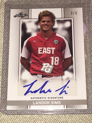 LANDON SIMS 2018 LEAF PERFECT All-American Gameday AUTOGRAPH #3/5 ...