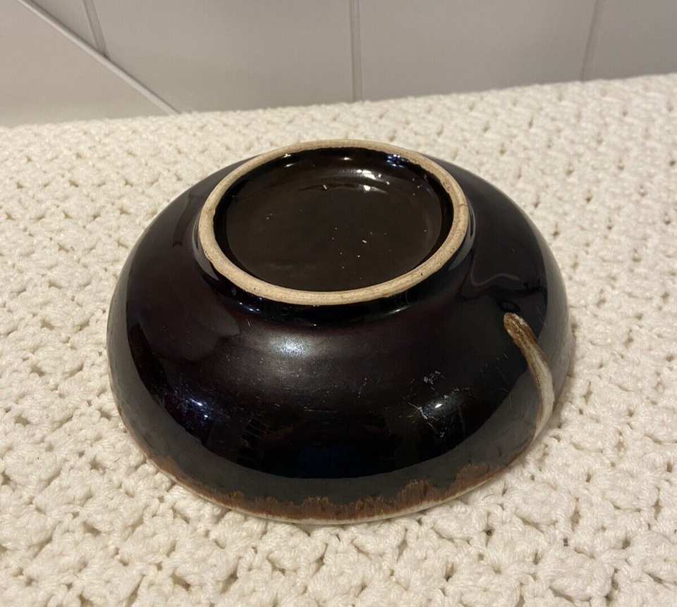 Unique Pottery Bowl Brown and Cream Colored 7 in wide Serving ...