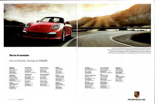 2009 Porsche Boxster Red Convertible Winding Road Performance VINTAGE ...
