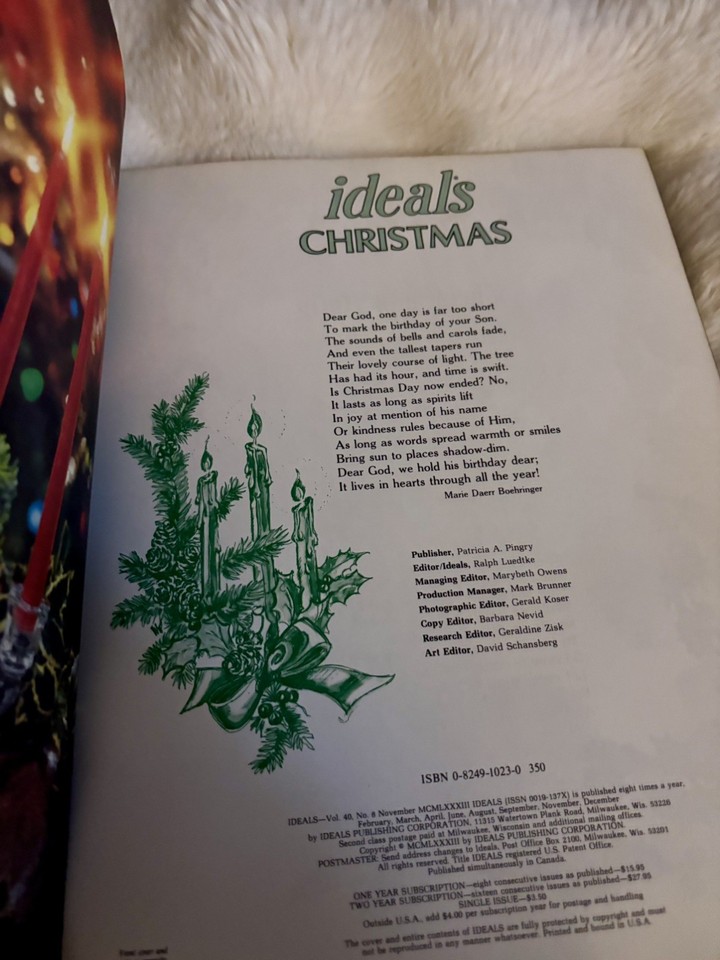 Vintage Ideals Christmas 1983 Magazine Vol.40 No.8 November Poetry ...