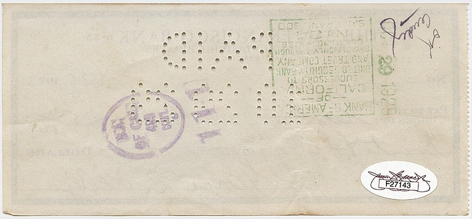 1929 George Kelly Signed Autograph Check JSA | eBay