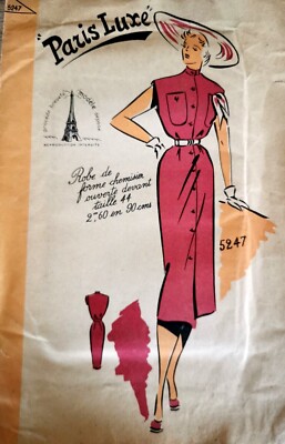 5247 PATRON PARIS LUXE VINTAGE FRENCH PATTERN ROBE SANS MANHES T 44 | eBay