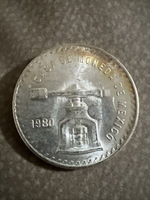 1980 Casa de Moneda Silver Coin Mexico Onza 1 Oz Actual Silver Weight ...